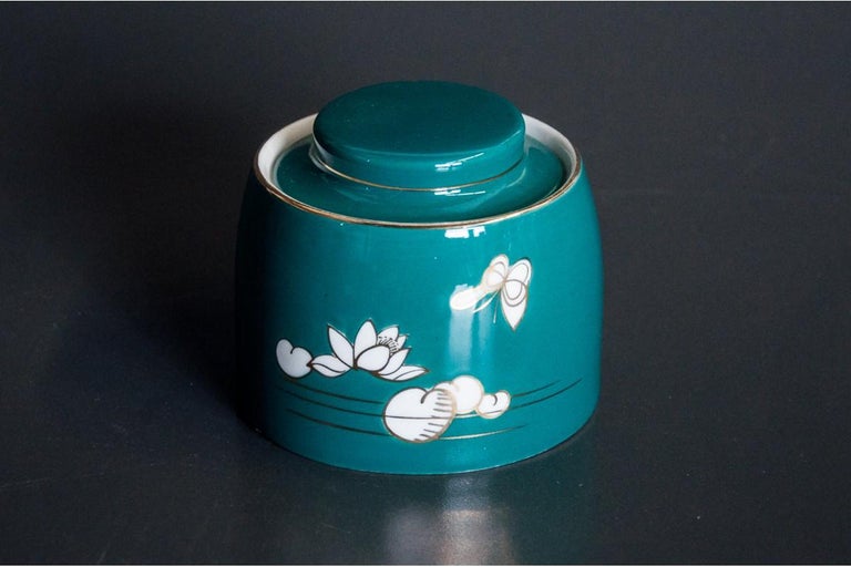 Midcentury Green Coffee / Tea Service for 6 For Sale at 1stDibs