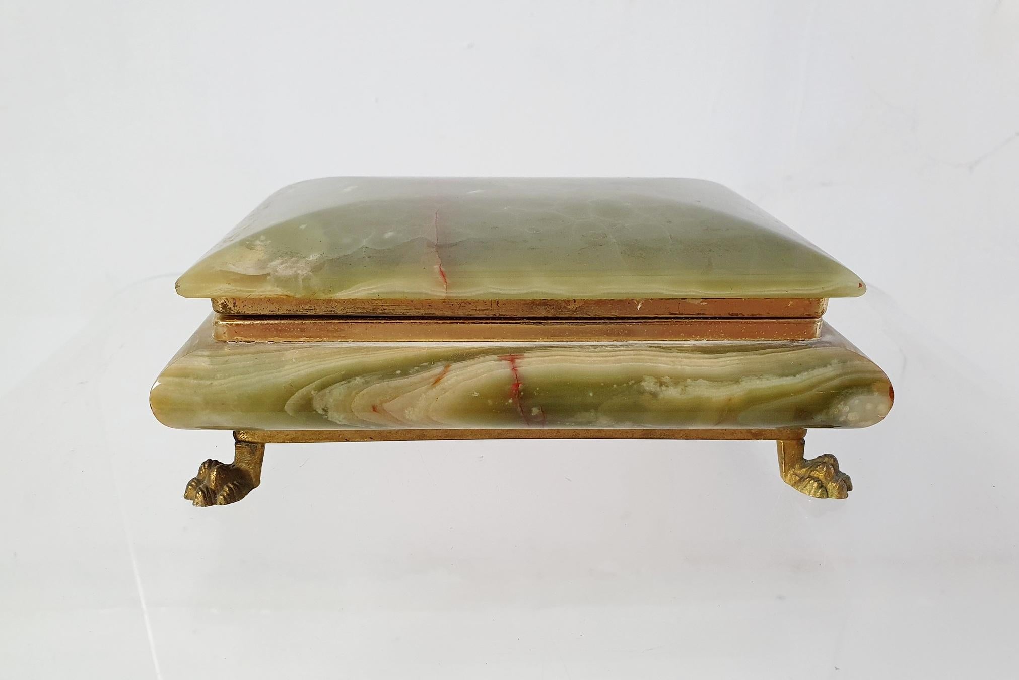 Midcentury Green Onyx Marble Box, Italy For Sale at 1stDibs