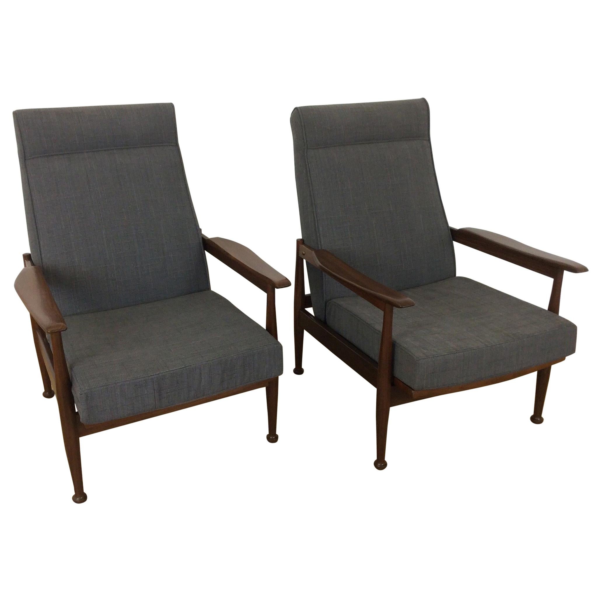 Midcentury Guy Rogers Manhattan Reclining Armchairs at 1stDibs