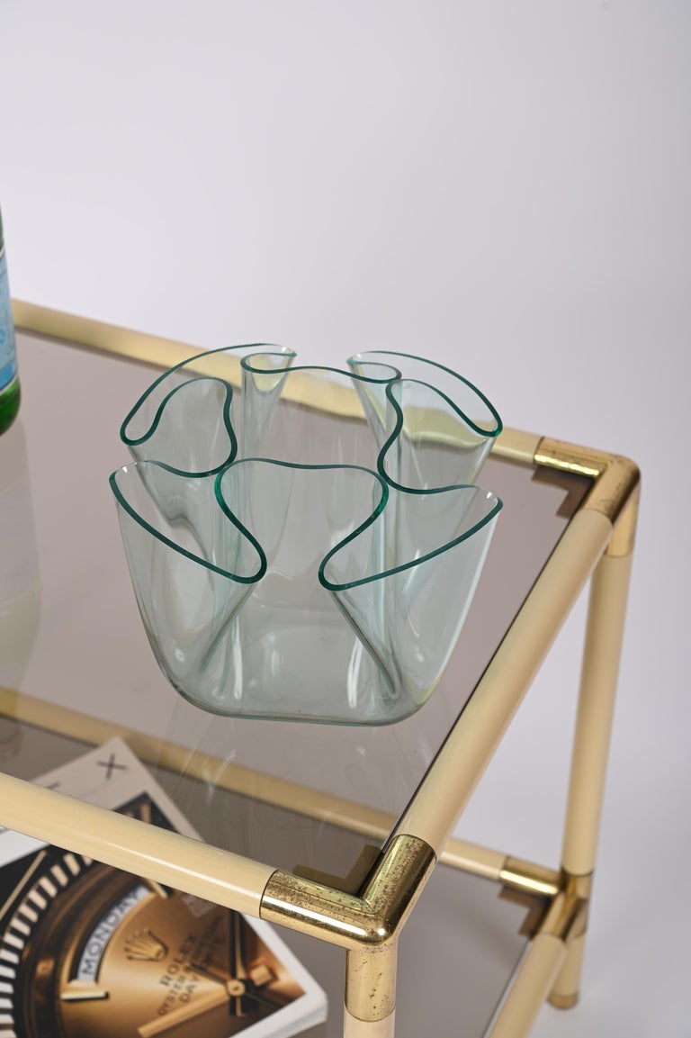 Midcentury Guzzini Clear Lucite Italian "Napkin" Centerpiece Bowl ...