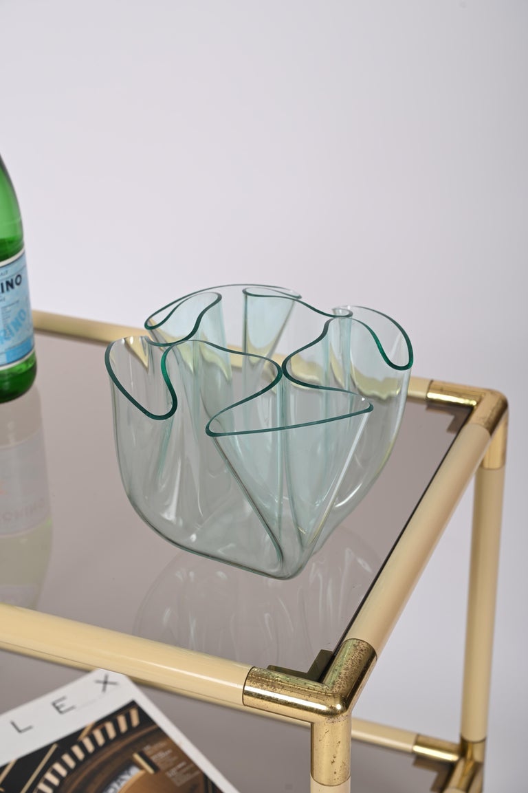 Midcentury Guzzini Clear Lucite Italian "Napkin" Centerpiece Bowl ...