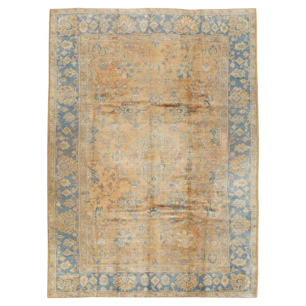 Midcentury Handmade Turkish Oushak Room Size Carpet For Sale at 1stDibs