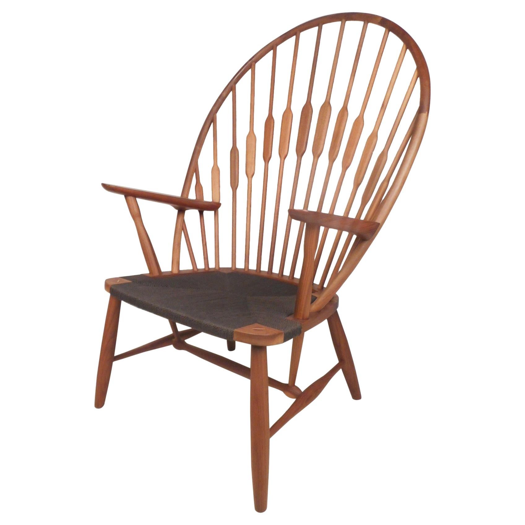 Midcentury Hans Wegner Style Peacock Chair at 1stDibs
