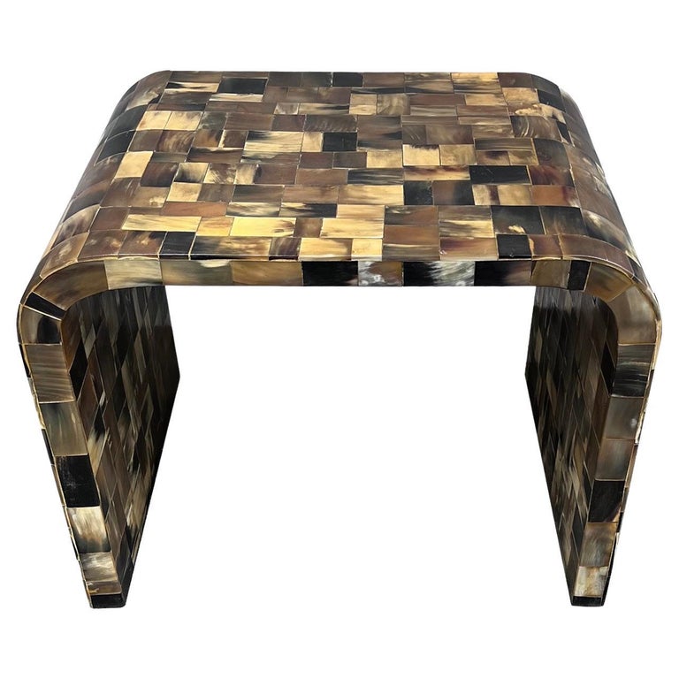 Midcentury Horn Veneer Side Table For Sale at 1stDibs