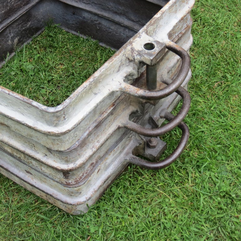 Midcentury Industrial Metal Sand Casting Flask Large Garden Planters ...