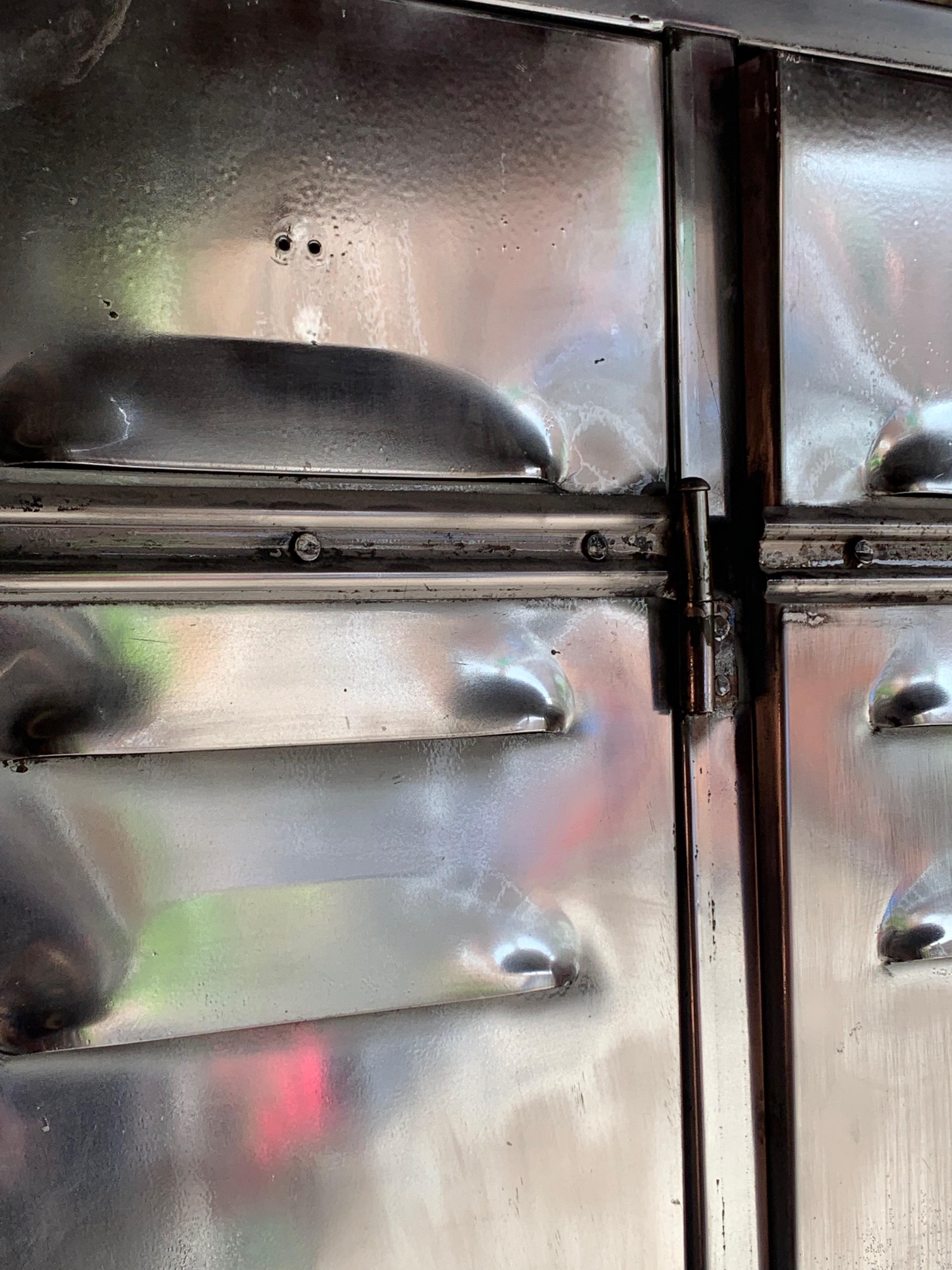 Midcentury Industrial Polished Steel School Lockers Cabinets, circa ...