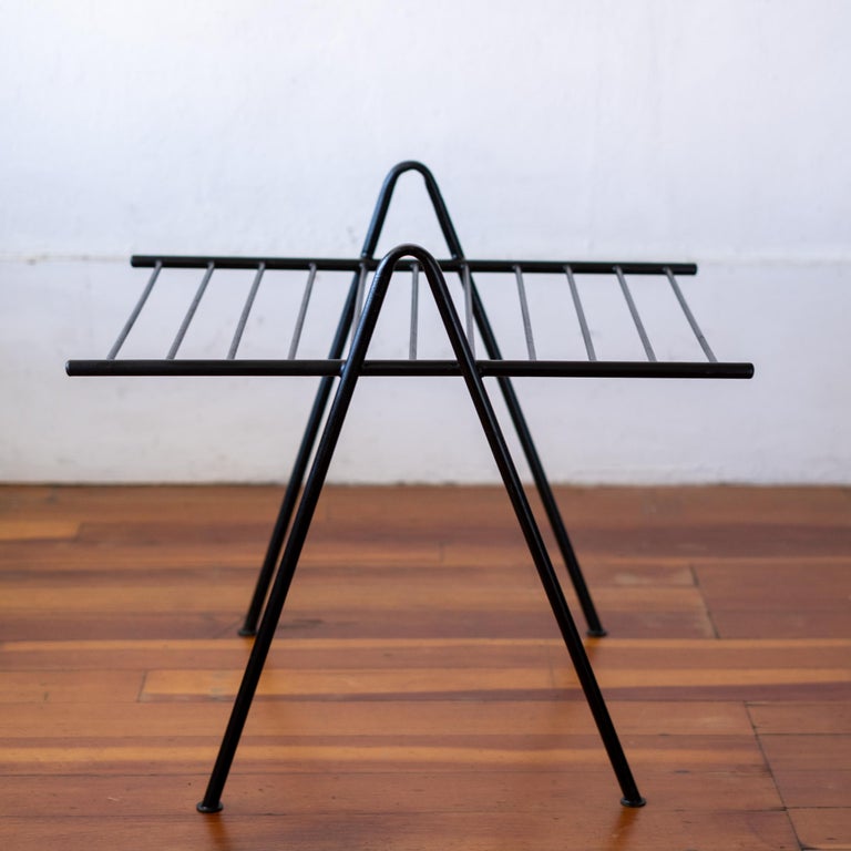 Midcentury Iron a Frame Table or Magazine Rack For Sale at 1stDibs