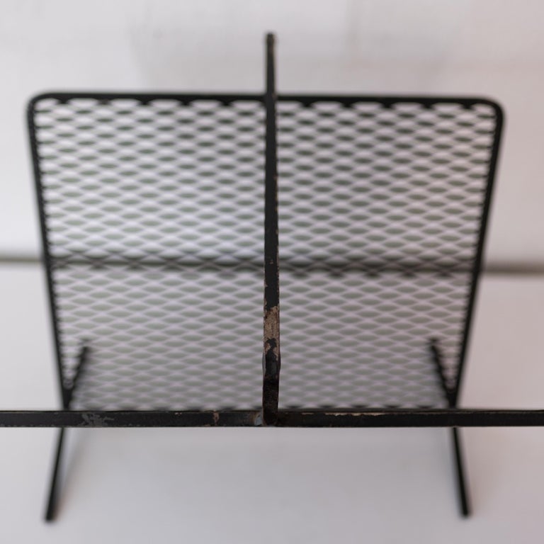 Midcentury Iron Expanded Metal Magazine Rack 1950s For Sale at 1stDibs