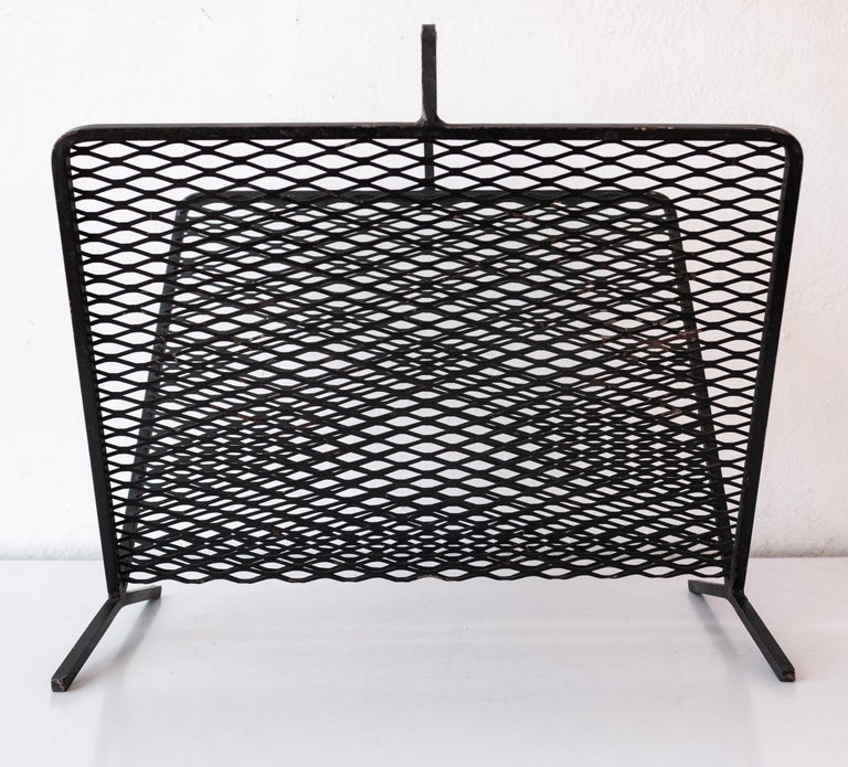 Midcentury Iron Expanded Metal Magazine Rack 1950s For Sale at 1stDibs
