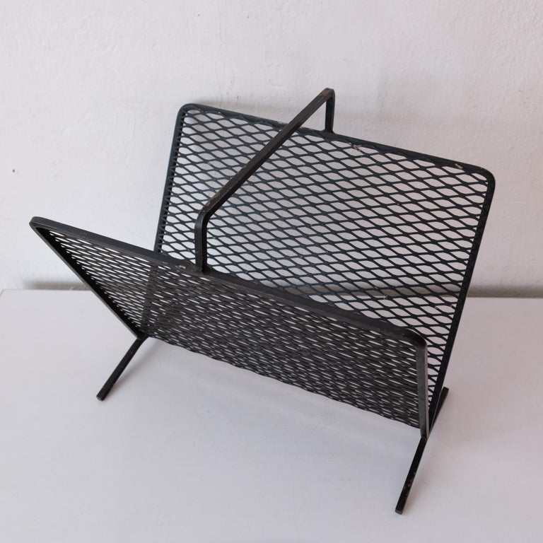 Midcentury Iron Expanded Metal Magazine Rack 1950s For Sale at 1stDibs
