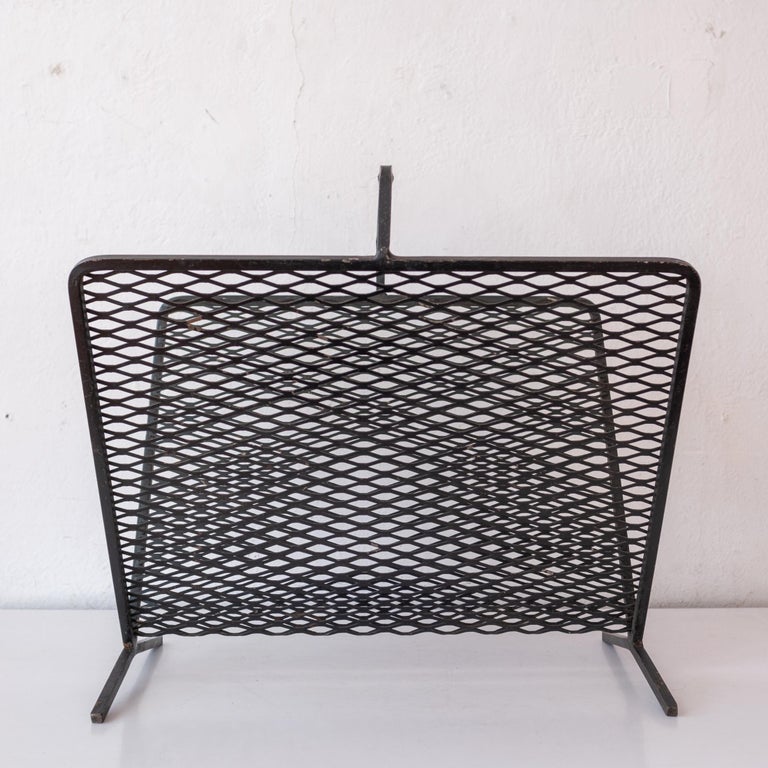 Midcentury Iron Expanded Metal Magazine Rack 1950s For Sale at 1stDibs