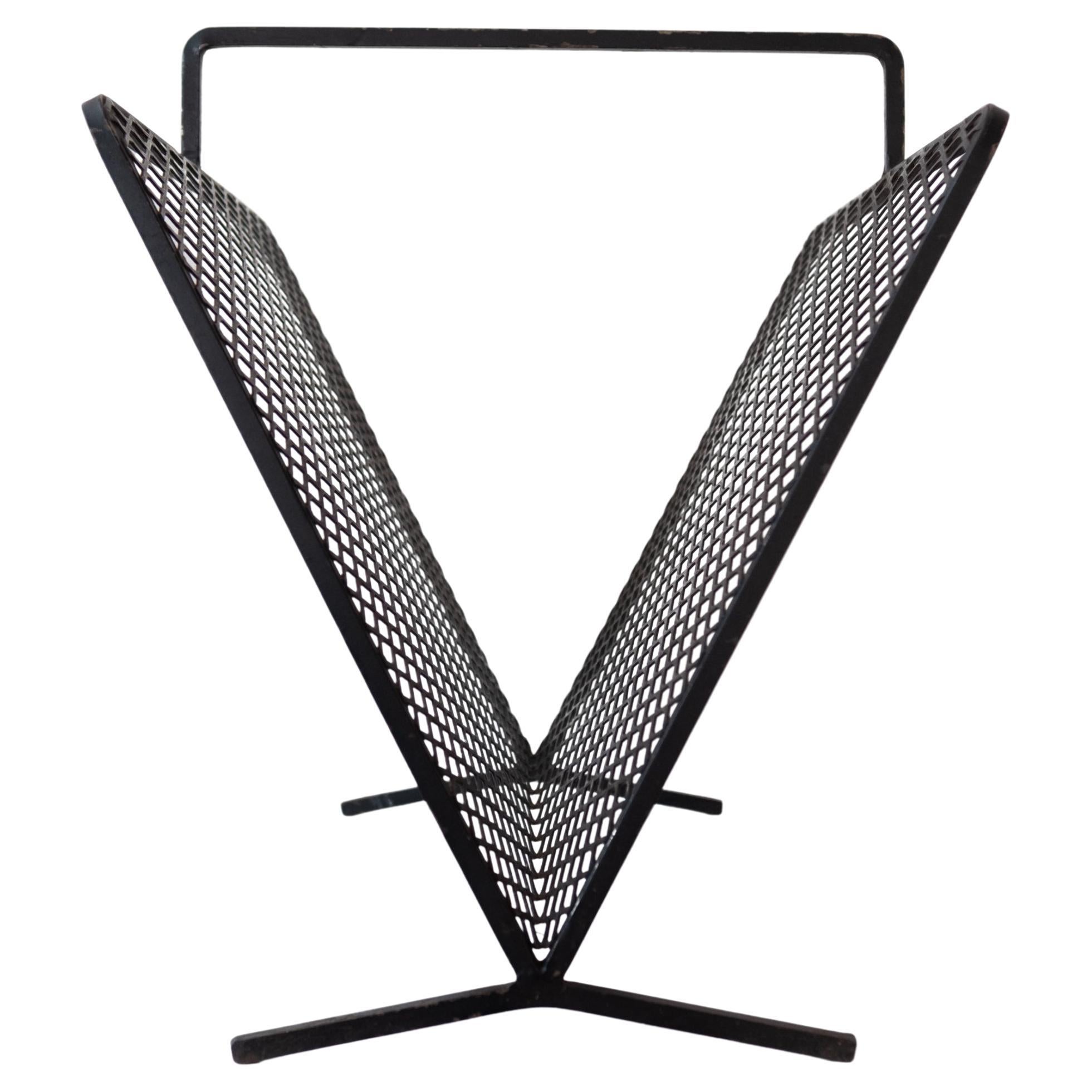 1950s Atomic Age Metal Book Stand Rack Midcentury For Sale at 1stDibs