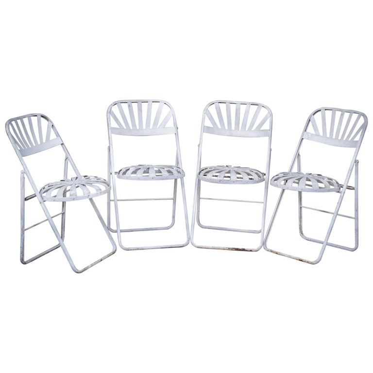 Midcentury Iron Folding Chairs For Sale at 1stDibs