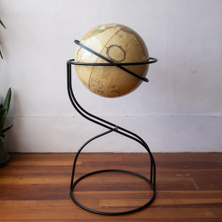 Midcentury Iron Standing Globe 1960s For Sale at 1stDibs