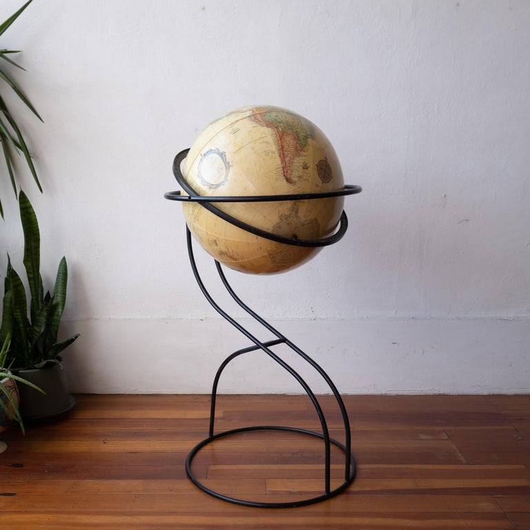 Midcentury Iron Standing Globe 1960s For Sale at 1stDibs