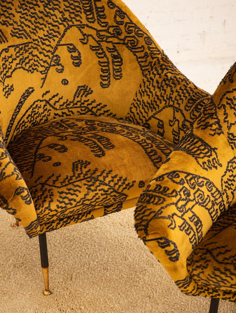 Midcentury Italian Accent Chair by Gastone Rinaldi for Rima in Dedar ...