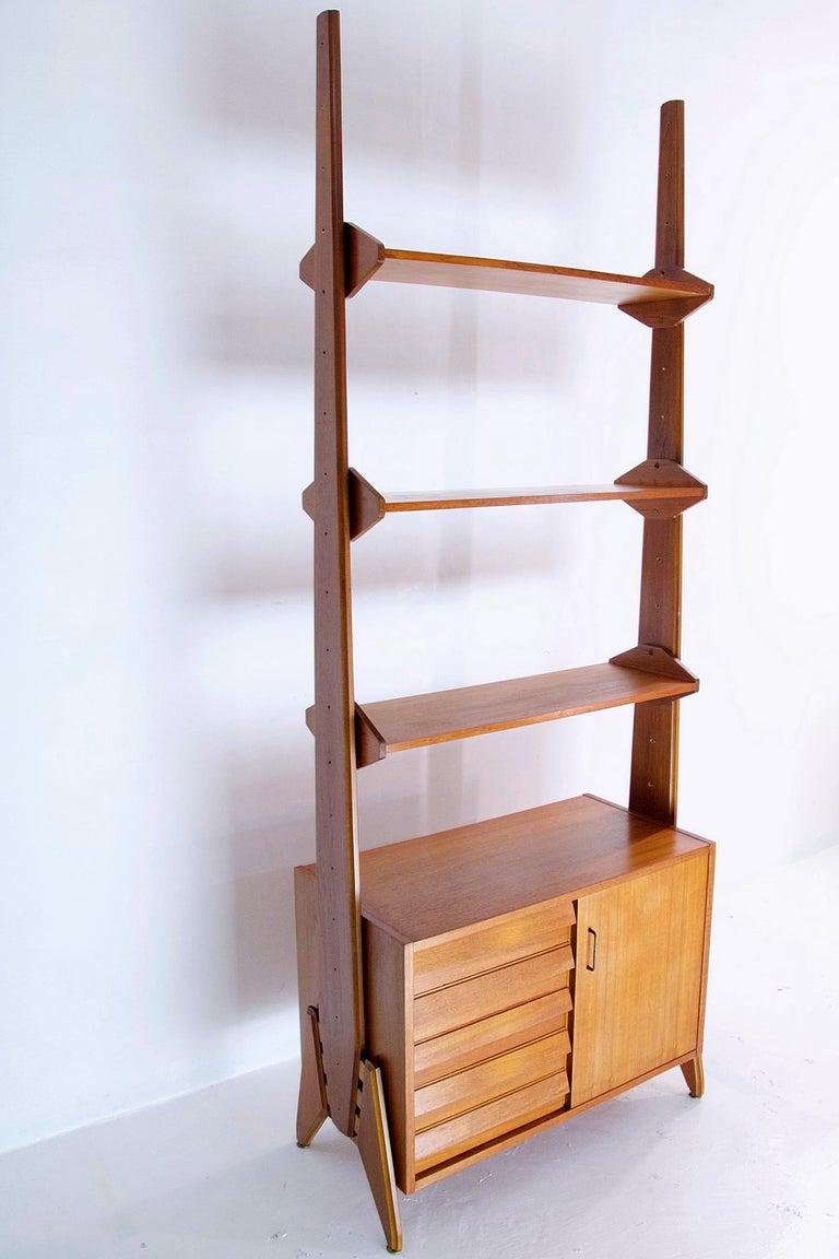 Midcentury Italian Bookcase in Teak at 1stDibs | made in italy bookcase