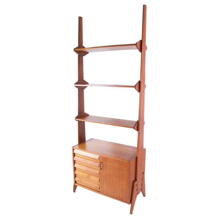 Midcentury Italian Bookcase in Teak at 1stDibs | made in italy bookcase