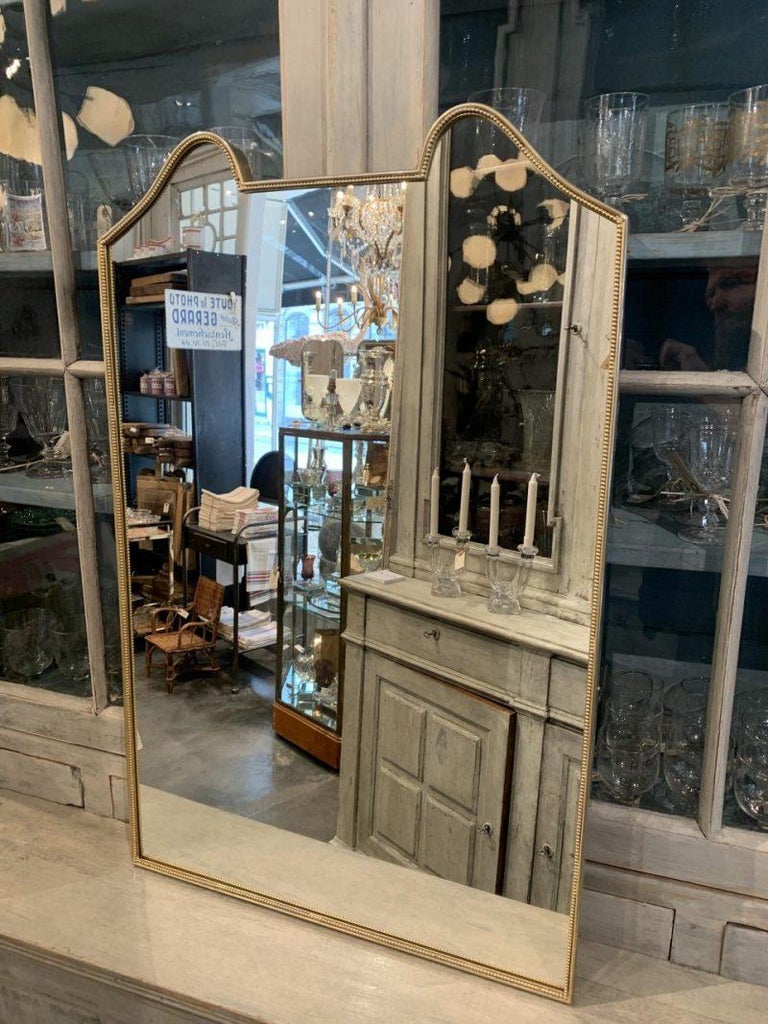 Midcentury Italian Brass Mirror-Eye Catching Frame For Sale at 1stDibs