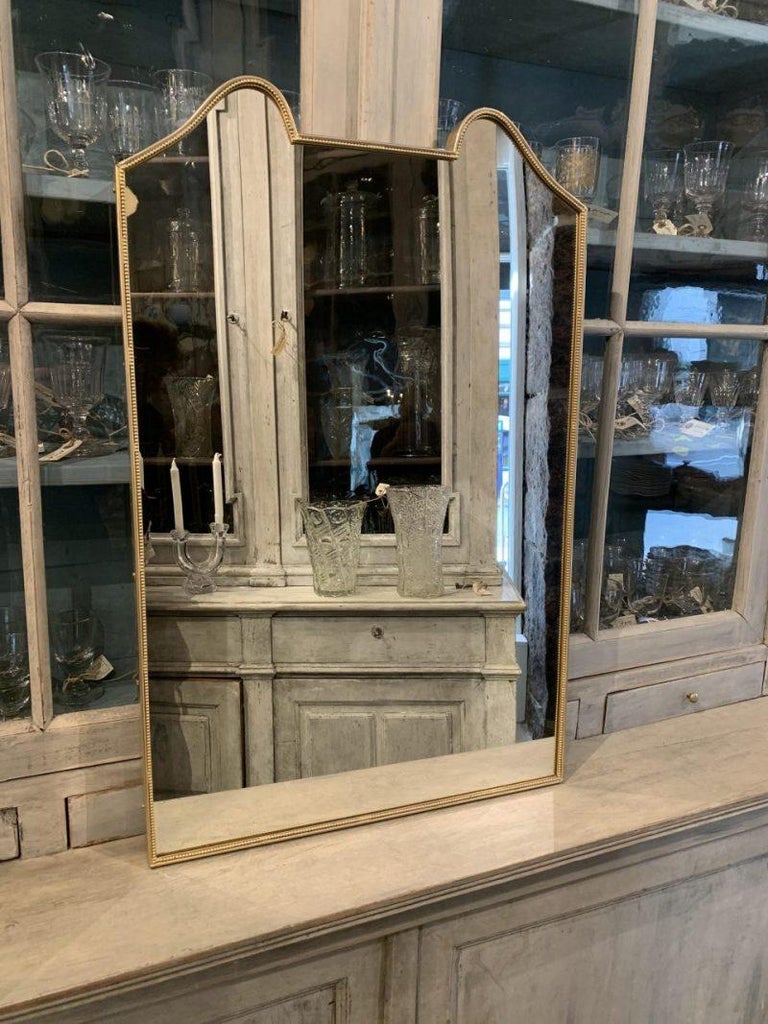 Midcentury Italian Brass Mirror-Eye Catching Frame For Sale at 1stDibs