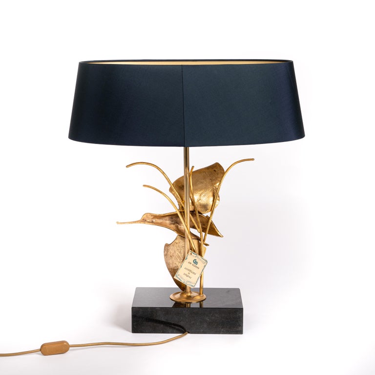 Midcentury Italian Brass Sculptured Table Lamp by GM Italia Dark Blue ...