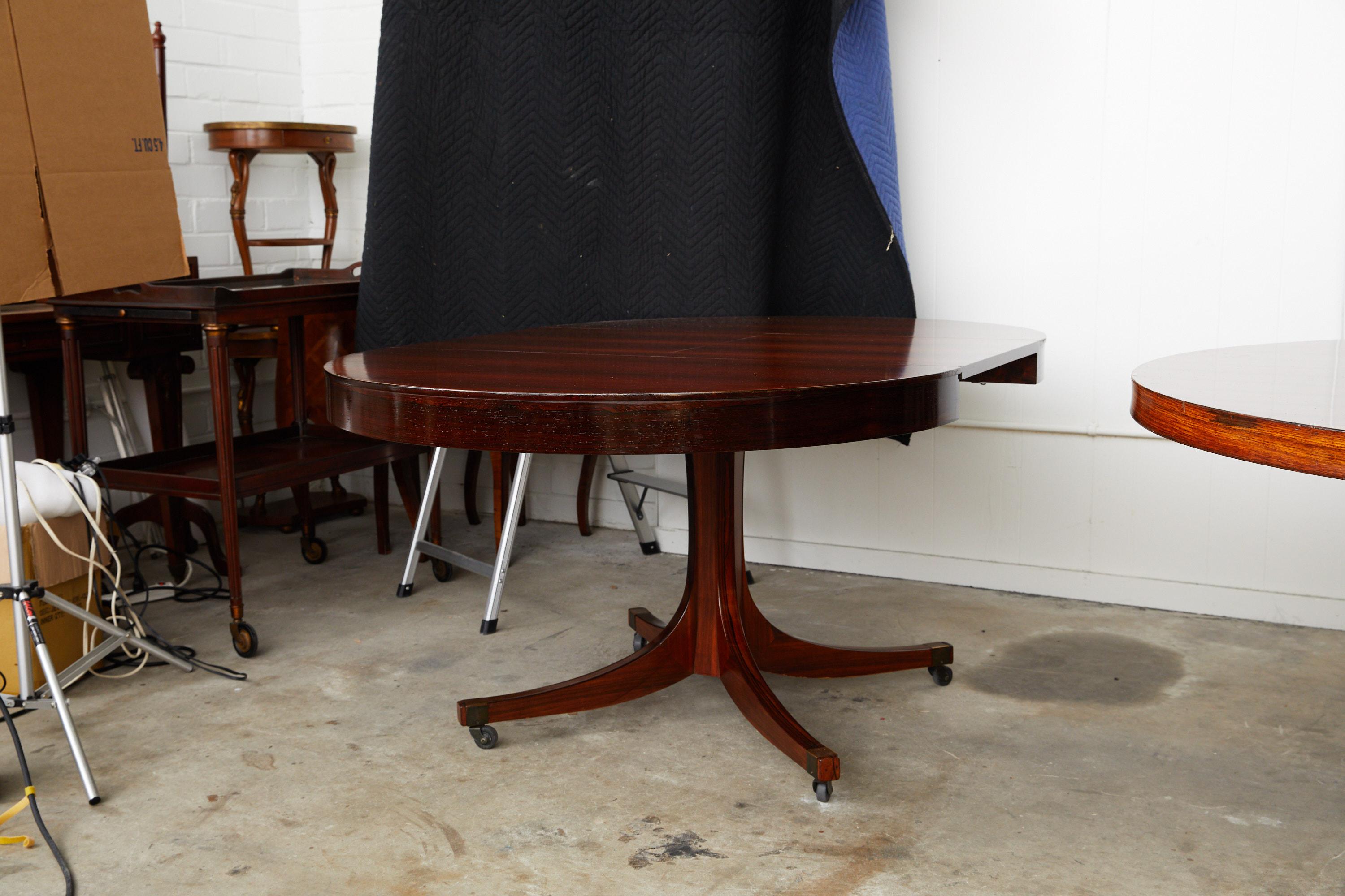 Midcentury Italian Convertible Dining Table with Self Containing Leaf ...