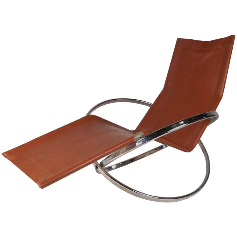 Midcentury Italian Folding Chaise Lounge Rocker For Sale at 1stDibs