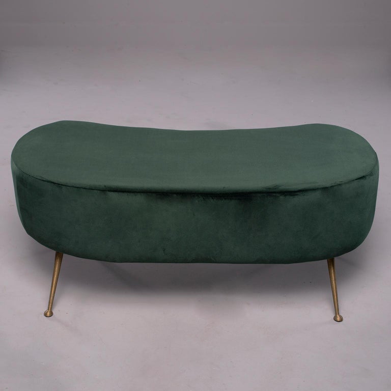 Midcentury Italian Kidney Shaped Bench with Metal Legs at 1stDibs ...
