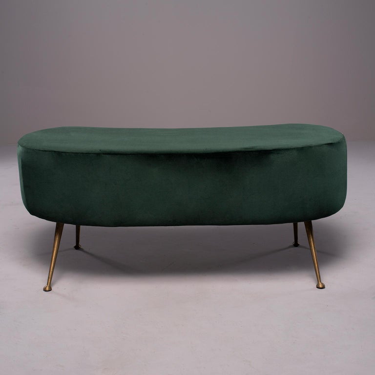 Midcentury Italian Kidney Shaped Bench with Metal Legs at 1stDibs ...