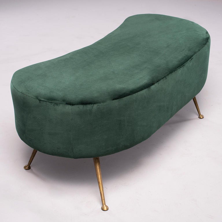 Midcentury Italian Kidney Shaped Bench with Metal Legs at 1stDibs ...