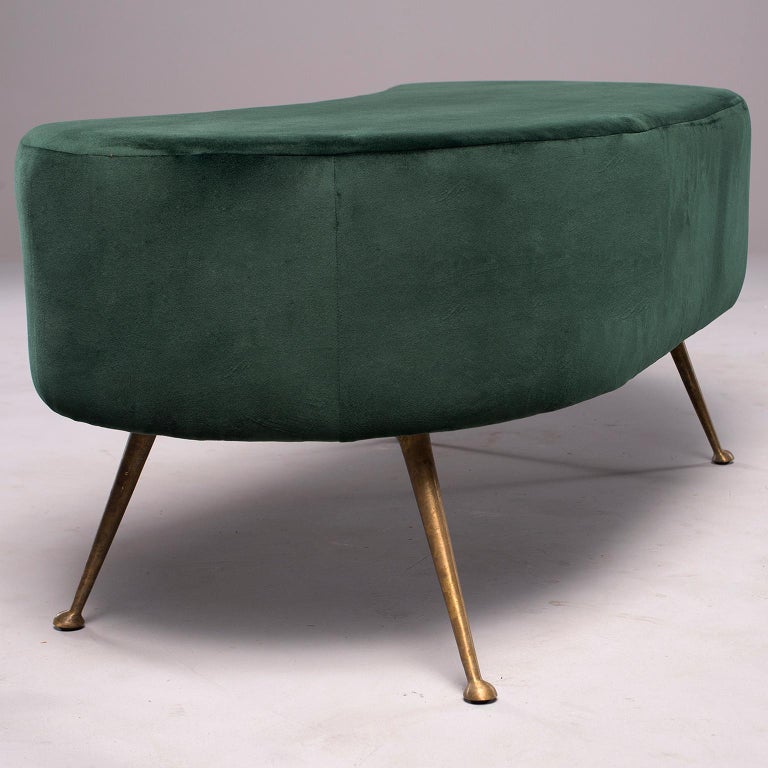 Midcentury Italian Kidney Shaped Bench with Metal Legs at 1stDibs ...