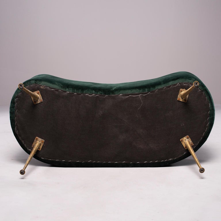 Midcentury Italian Kidney Shaped Bench with Metal Legs at 1stDibs ...