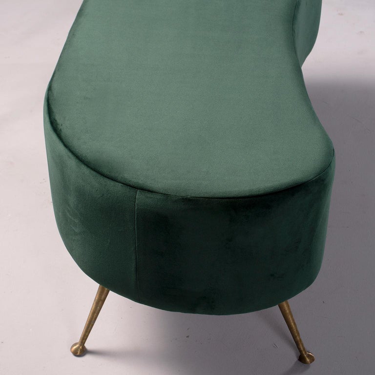 Midcentury Italian Kidney Shaped Bench with Metal Legs at 1stDibs ...