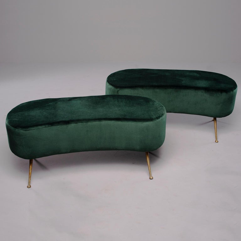 Midcentury Italian Kidney Shaped Bench with Metal Legs at 1stDibs ...