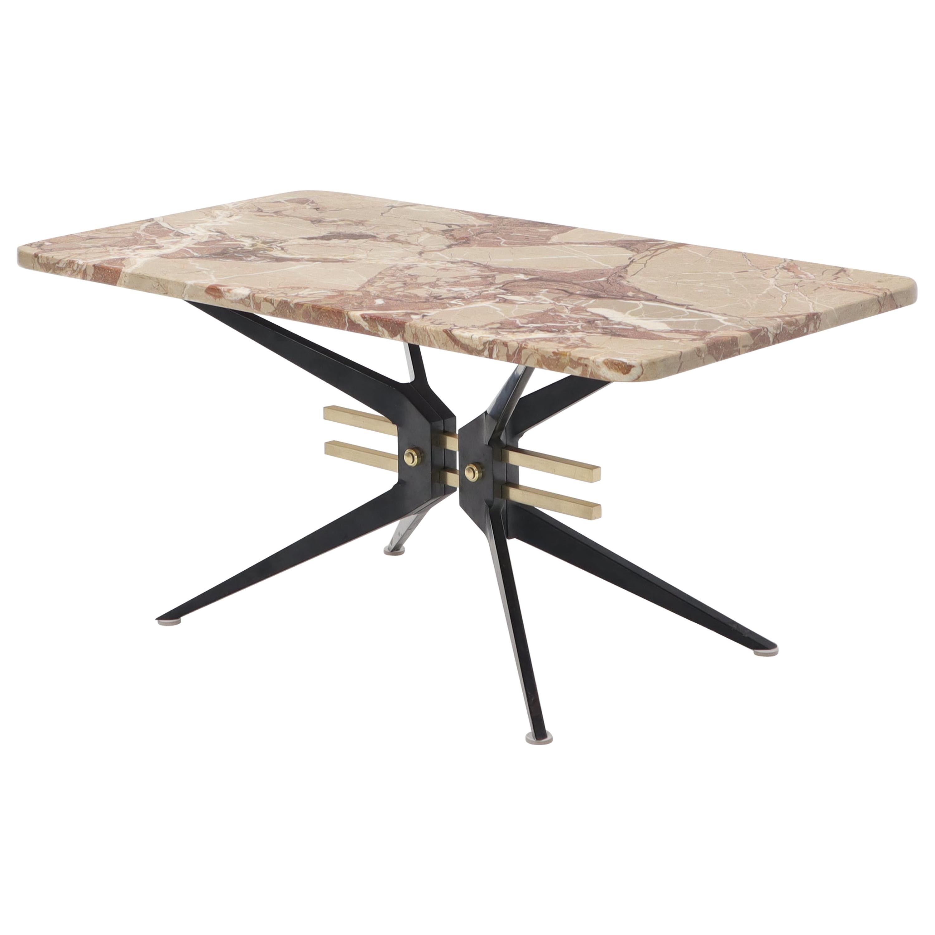 Midcentury Italian Modern Rectangular Rouge Marble Top Coffee Table at ...