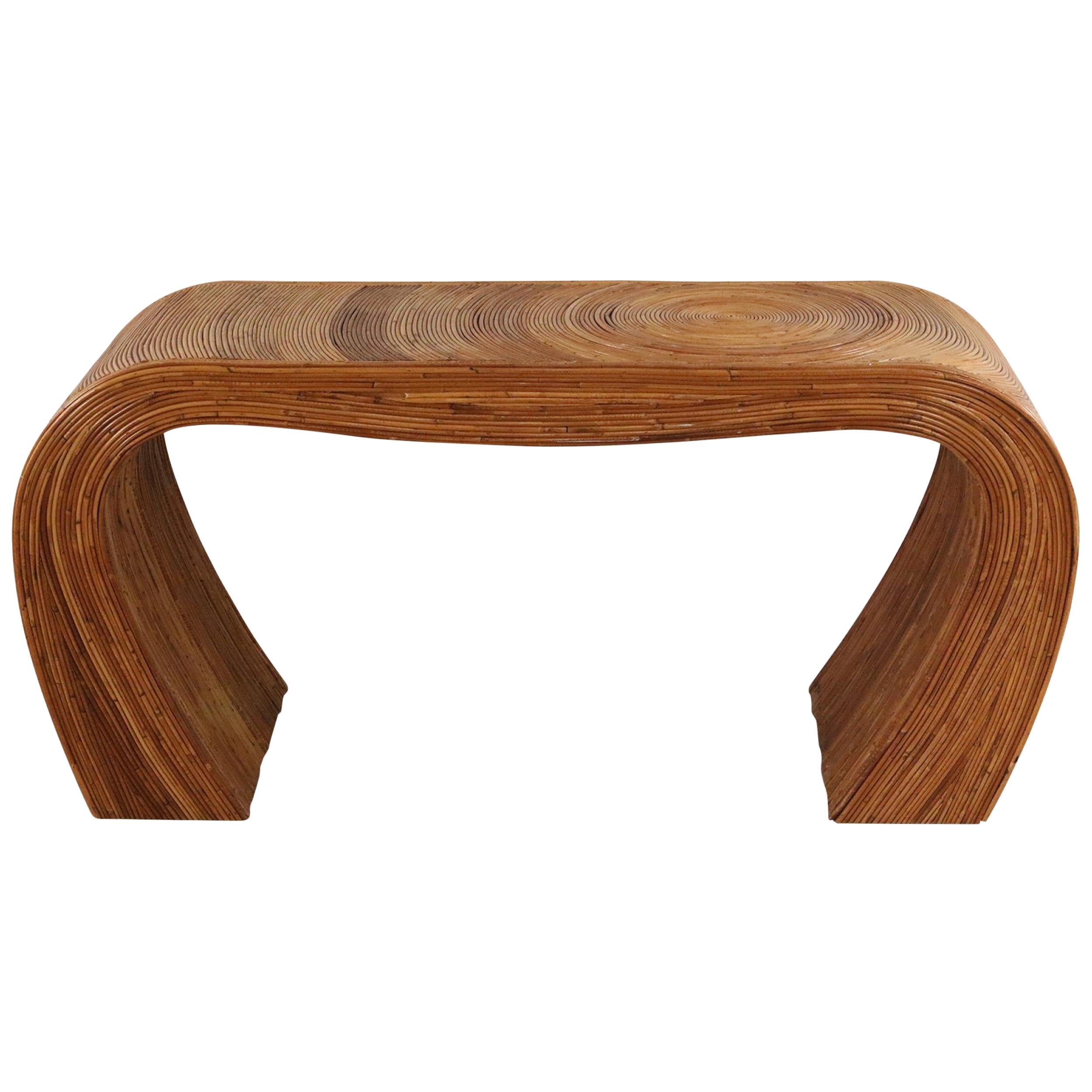 Midcentury Italian Pencil Reed Console Table at 1stDibs