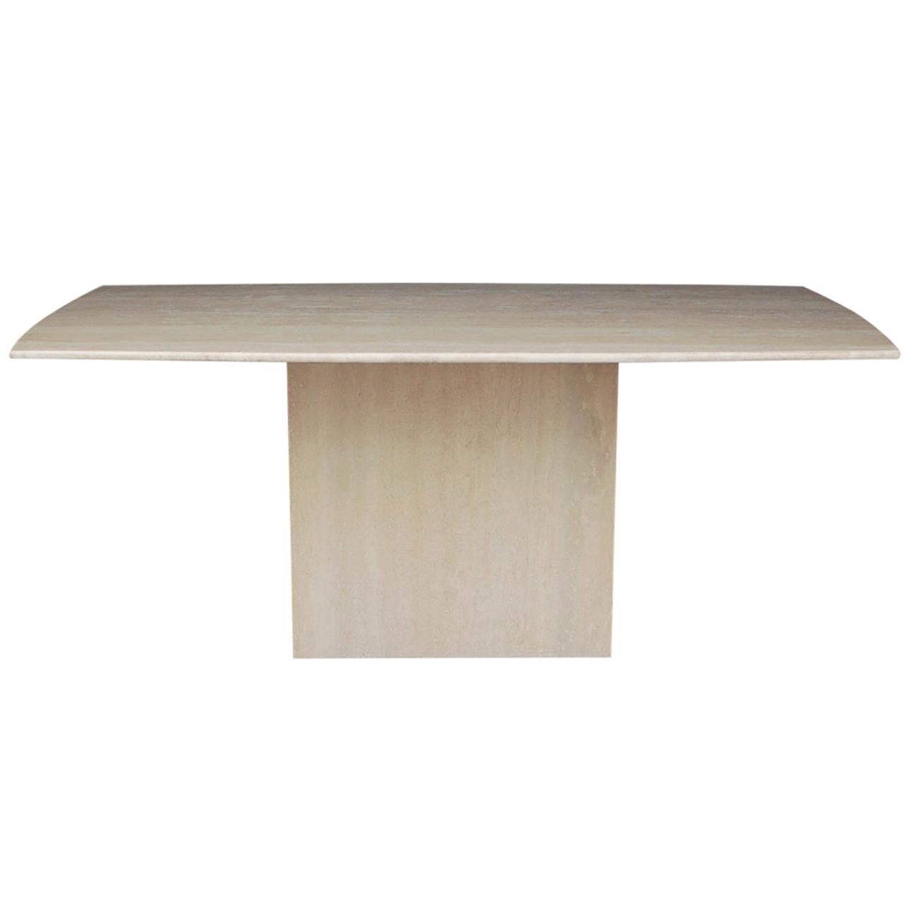 Midcentury Italian Postmodern Rectangular Dining Table in Travertine ...