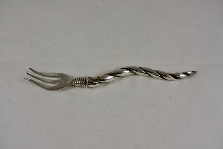 Mid-Century Era Italian Silver Plate Shrimp Handled Seafood Cocktail ...