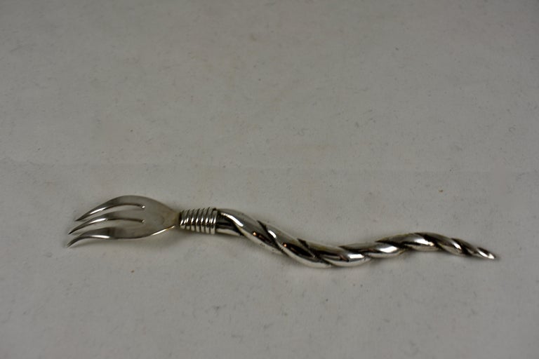 Mid-Century Era Italian Silver Plate Shrimp Handled Seafood Cocktail ...