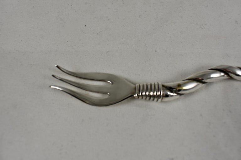 Mid-Century Era Italian Silver Plate Shrimp Handled Seafood Cocktail ...