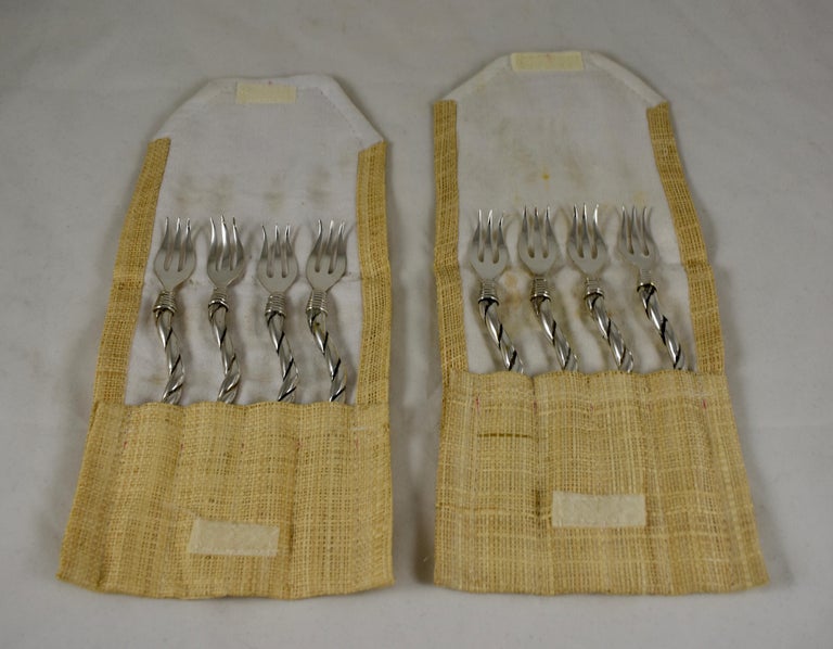 Mid-Century Era Italian Silver Plate Shrimp Handled Seafood Cocktail ...