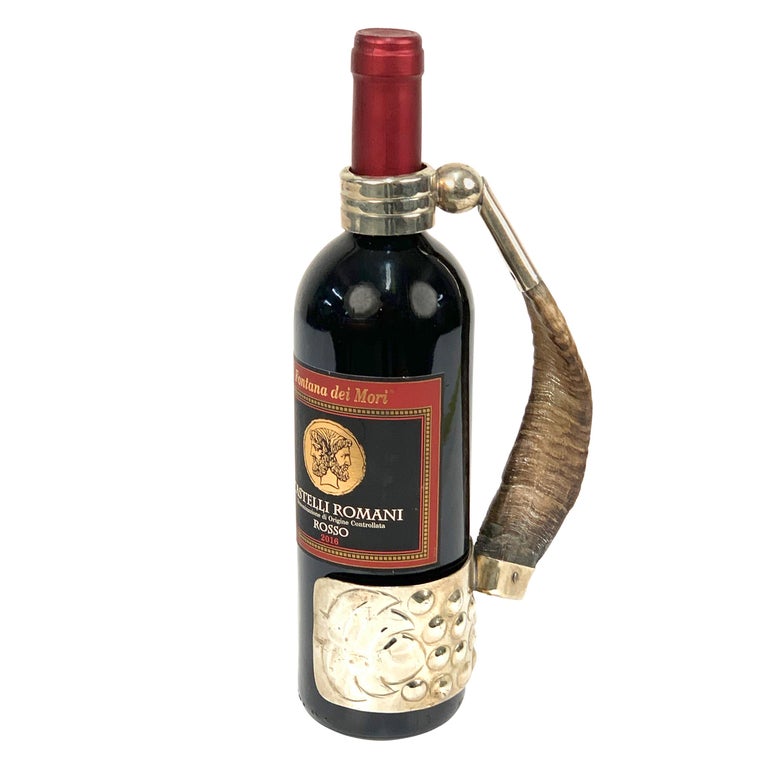 Midcentury Italian Silver Plated and Wood Pourer with Horn Handle ...