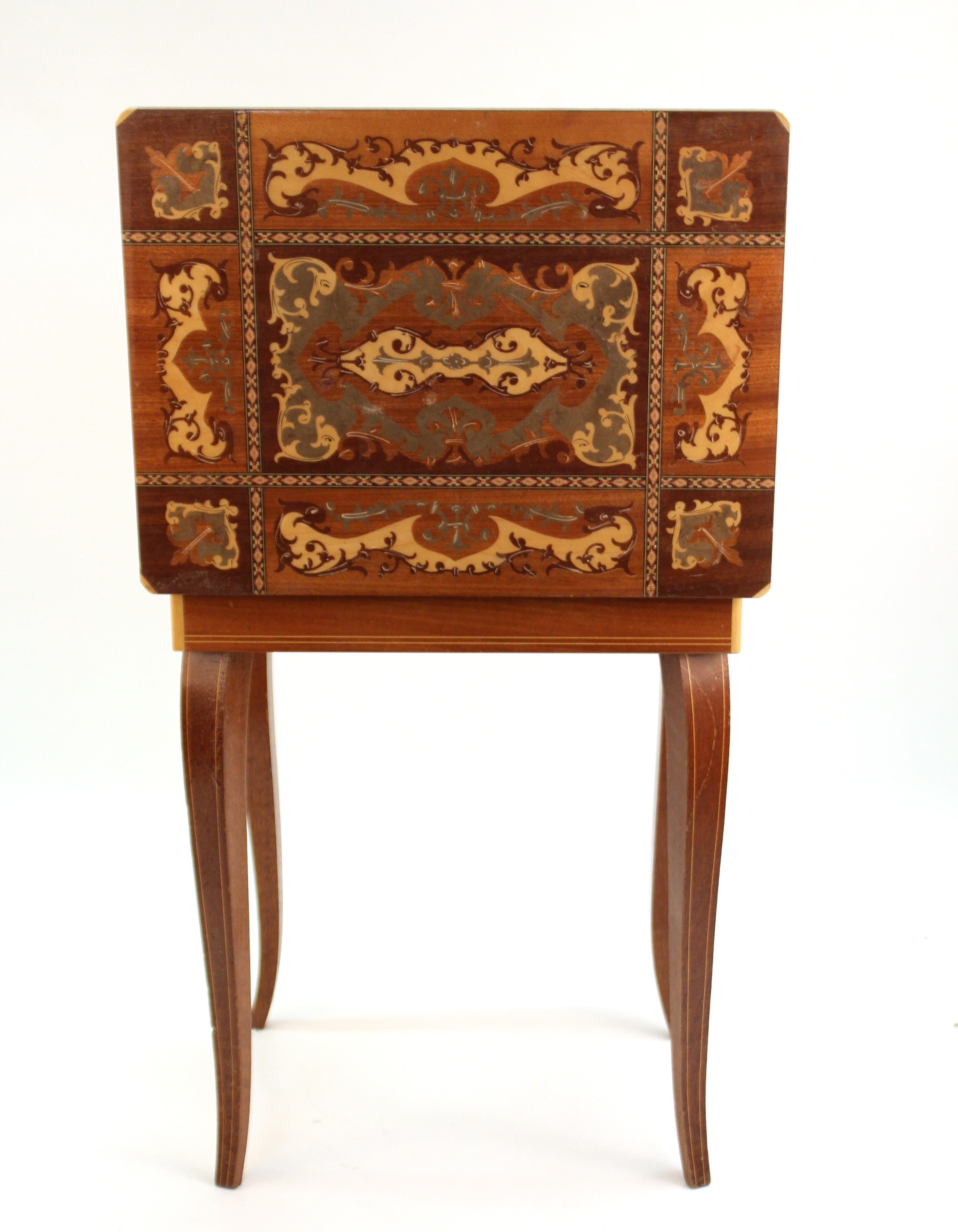 Midcentury Italian Sorrento Musical Table with Wood Inlay For Sale at ...