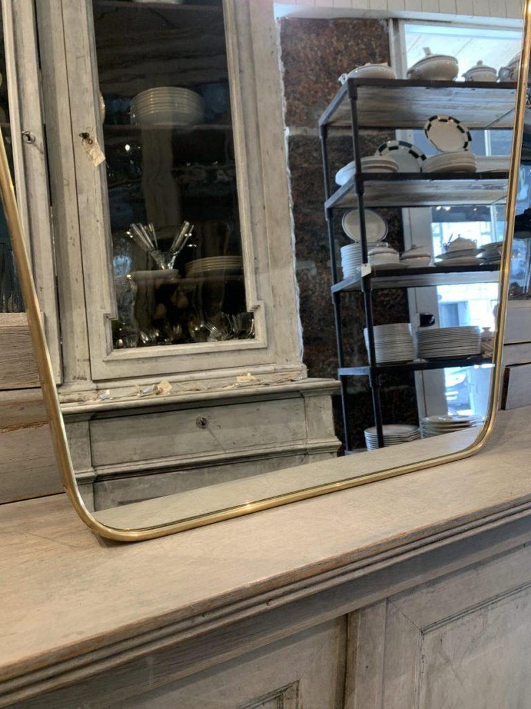 Midcentury Italian Trapezoid Brass Mirror For Sale at 1stDibs ...