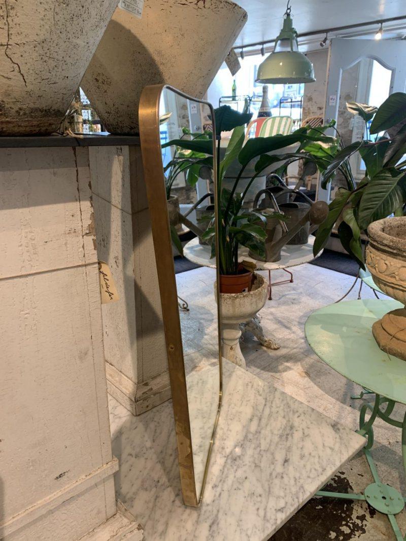 MidCentury Italian Trapezoid Brass Mirror at 1stDibs | trapezoid mirror