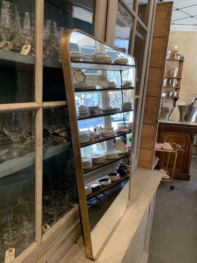 Midcentury Italian Trapezoid Brass Mirror For Sale at 1stDibs ...