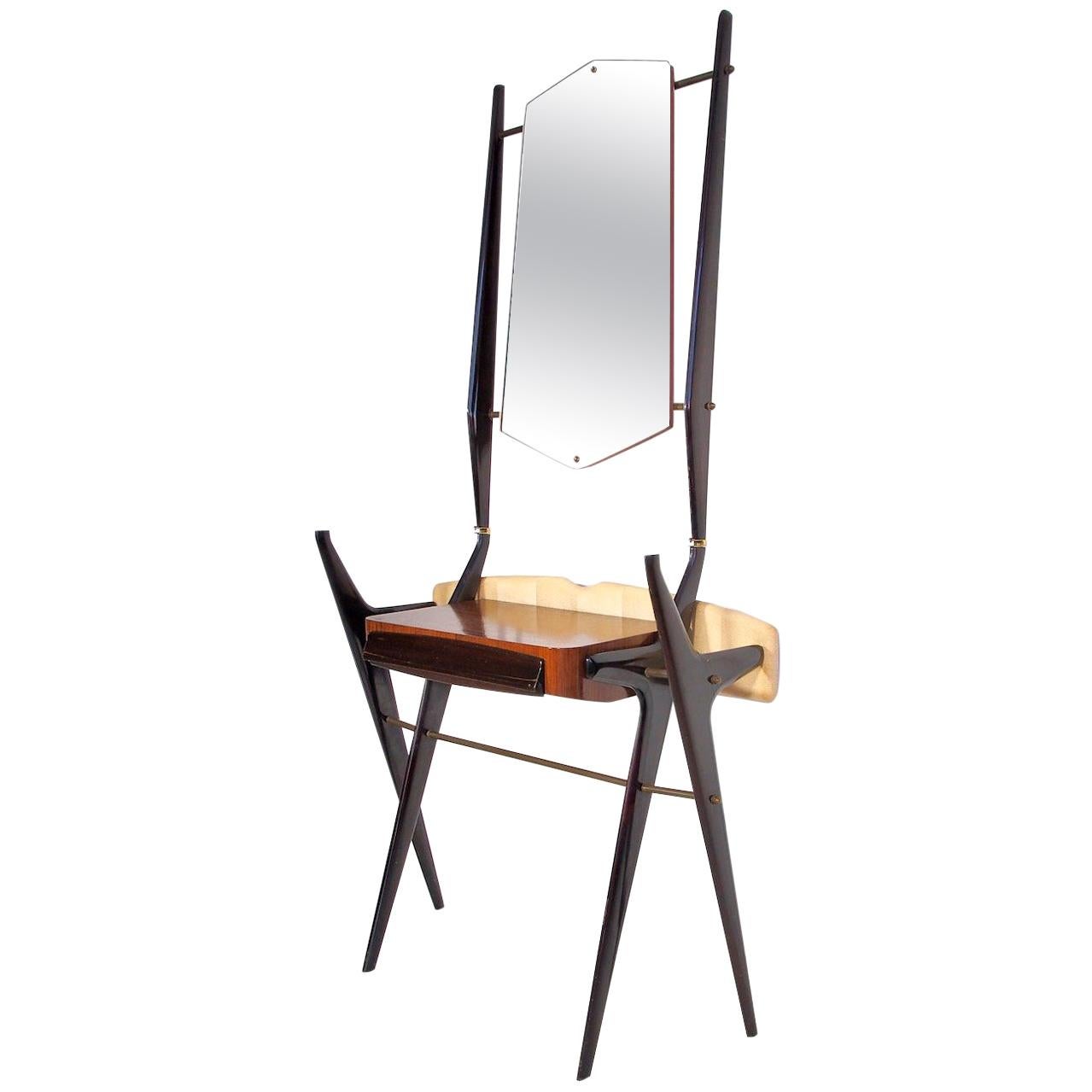 Pearwood Vanity Table with a Mirror, circa 1900 For Sale at 1stDibs