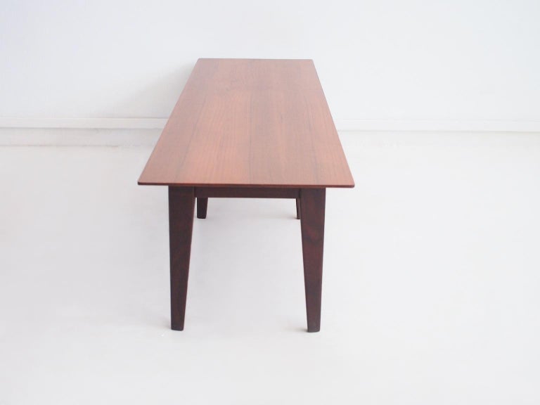 Midcentury Italian Wooden Console or Long Coffee Table For Sale at 1stDibs