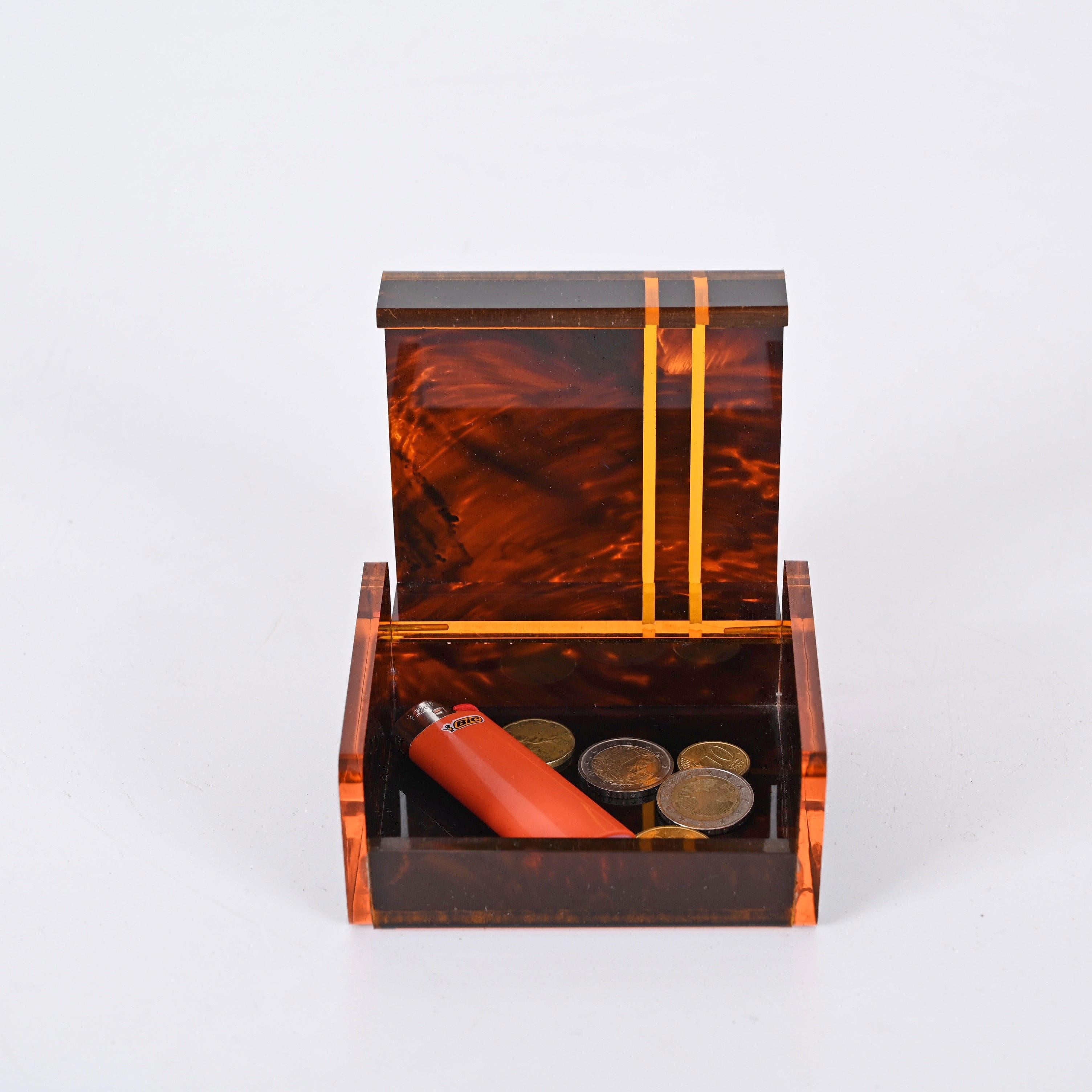 Christian Dior Midcentury French Lucite Jewelry Box with Tortoise ...