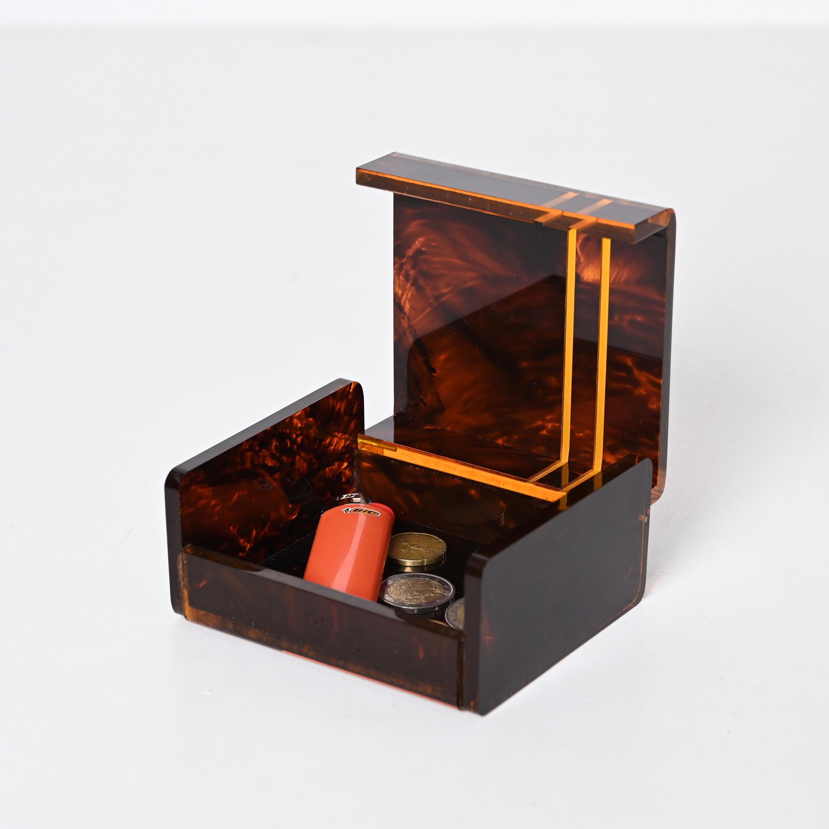 Christian Dior Midcentury French Lucite Jewelry Box with Tortoise ...